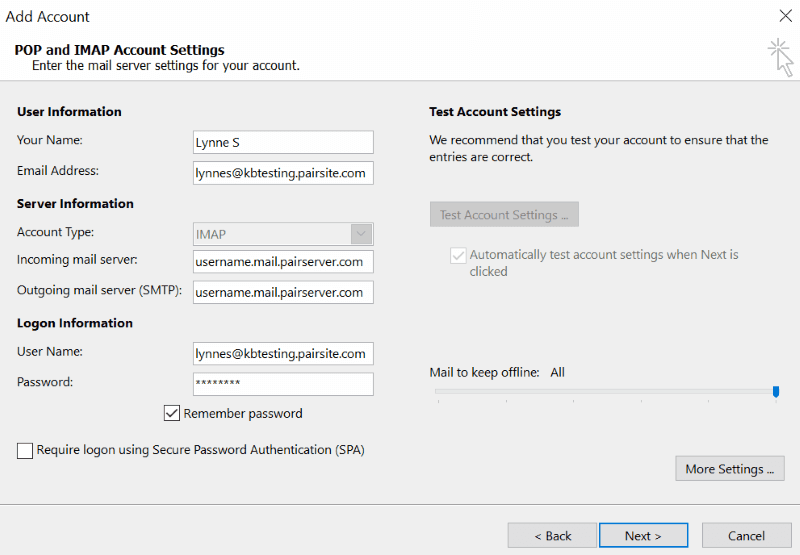 Setting Up Email: Outlook 2013 - Knowledge Base - Pair Networks